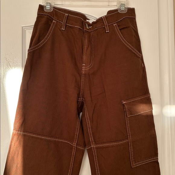 Mango | Pants & Jumpsuits | Mango Pocket Cargo Jeans Brown | Poshmark